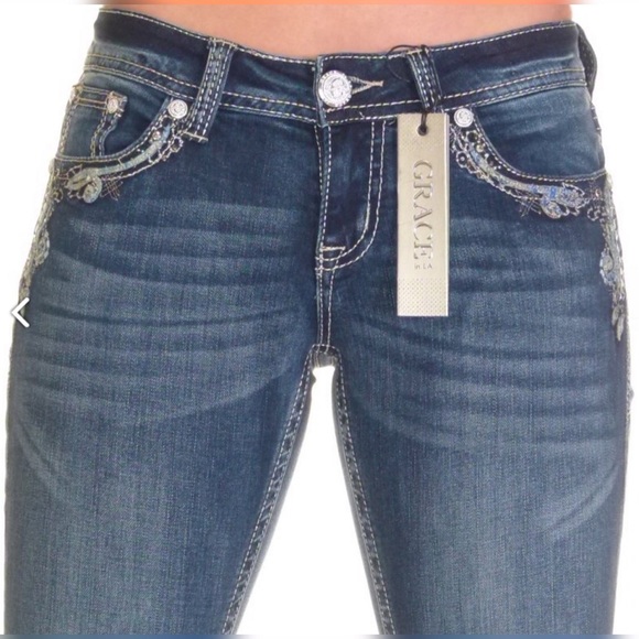 Grace in LA | Jeans | Grace In La Mermaid Plus Size Straight Jeans Firm ...